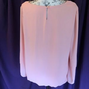 Tops | Peach Color Blouse With Neckline Detail | Poshmark